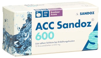ACC Sandoz Brausetabl 600 mg mit Brombeeraroma Ds 10 Stk | Coop ...