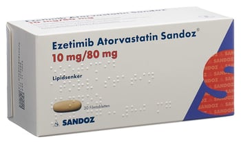 EZETIMIBE ATORVASTATINE Atorvast Sandoz Filmtabl 10/80mg Blist 30 Stk ...