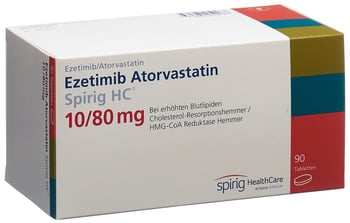 EZETIMIBE ATORVASTATINE Atorvast Spirig HC cpr 10 mg/80 mg blist 90 pce ...