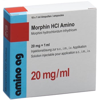 MORPHINE HCL Amino sol inj 20 mg/ml amp 1 ml | Pharmacie Coop Vitality