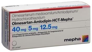 OLMESARTAN AMLODIPINE HCT HCT Mepha Lactab 40mg/5mg/12.5mg Blist 98 Stk | Coop Vitality Apotheke