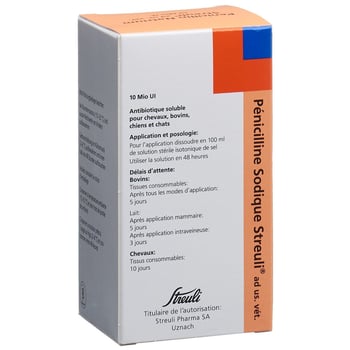 Penicillin Natrium Streuli Streuli Trockensub 10 Mio IE ad us. vet. Fl ...