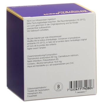 TRIAMCORT Depot Krist Susp 80 mg/2ml Amp 2 ml | Coop Vitality Apotheke