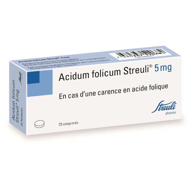 ACIDUM FOLICUM Streuli Tabl 5 mg Blist 20 Stk | Coop Vitality Apotheke