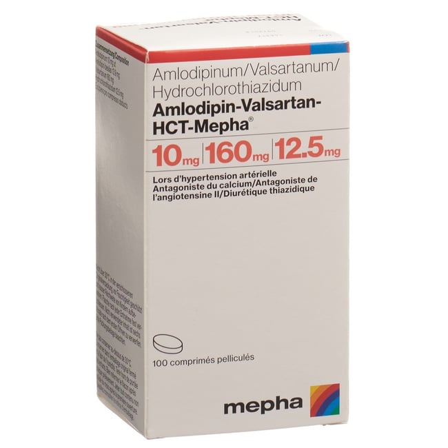 AMLODIPINE VALSARTAN HCT HCT Mepha Filmtabl 10mg/160mg/12.5mg Ds 100 ...