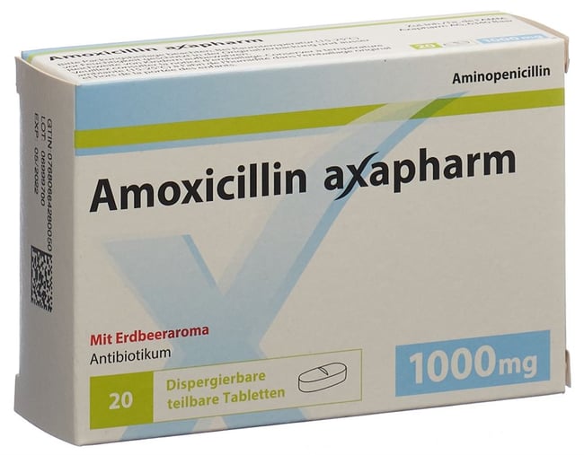 AMOXICILLINE axapharm cpr disp 1000 mg blist 20 pce | Pharmacie Coop ...