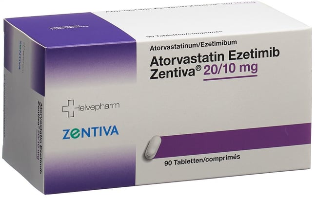 EZETIMIBE ATORVASTATINE Ezetimib Zentiva Tabl 20 mg/10 mg Blist 90 Stk ...