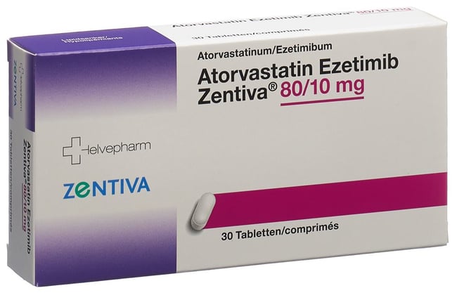 EZETIMIBE ATORVASTATINE Ezetimib Zentiva Tabl 80 mg/10 mg Blist 30 Stk | Coop Vitality Apotheke