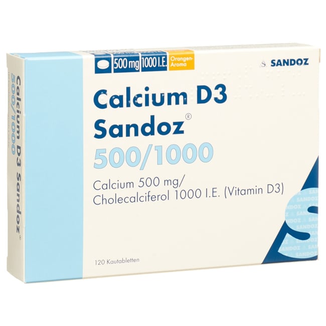 CALCIUM D3 Sandoz Kautabl 500/1000 Ds 120 Stk | Coop Vitality Apotheke