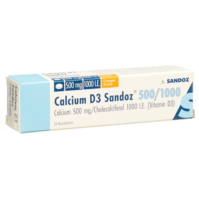 CALCIUM D3 Sandoz Kautabl 500/1000 Ds 20 Stk | Coop Vitality Apotheke