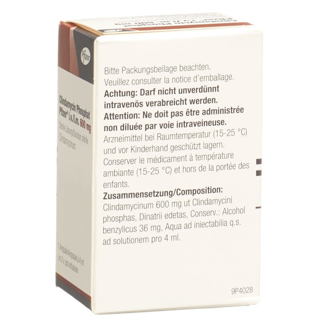CLINDAMYCINE PHOSPHATE Pfizer Inj Lös 600 mg/4ml Amp 4 ml | Coop ...