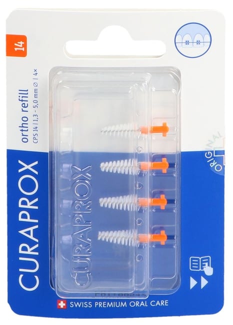CURAPROX CPS 14 Ortho refill 4x orange Blist 1 Stk | Coop Vitality Apotheke
