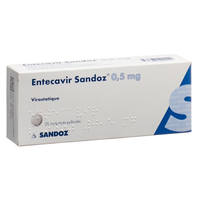 ENTECAVIR Sandoz cpr pell 0.5 mg blist 30 pce | Pharmacie Coop Vitality