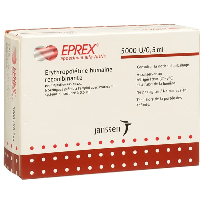 EPREX sol inj 5000 IE/0.5ml avec système de sécurité (Protecs) ser pré ...