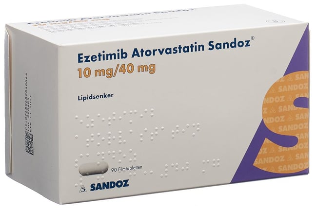 EZETIMIBE ATORVASTATINE Atorvast Sandoz Filmtabl 10/40mg Blist 90 Stk ...