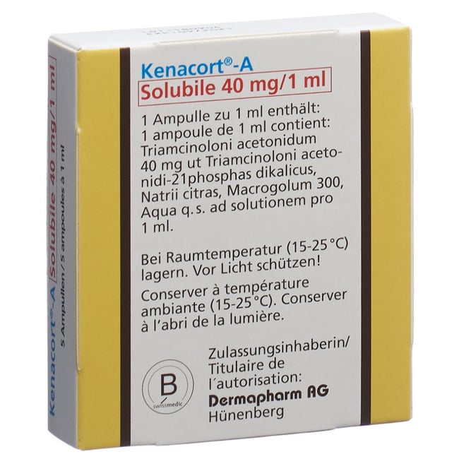 KENACORT A Solubile Inj Lös 40 mg/1ml Amp 5 Stk | Coop Vitality Apotheke