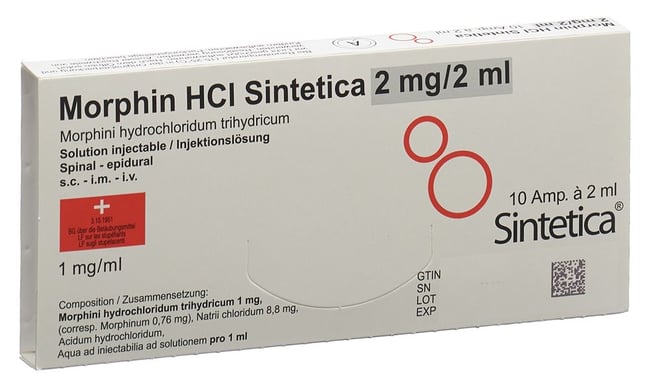 MORPHINE HCL Sintetica sol inj 2 mg/2ml amp 2 ml | Pharmacie Coop Vitality