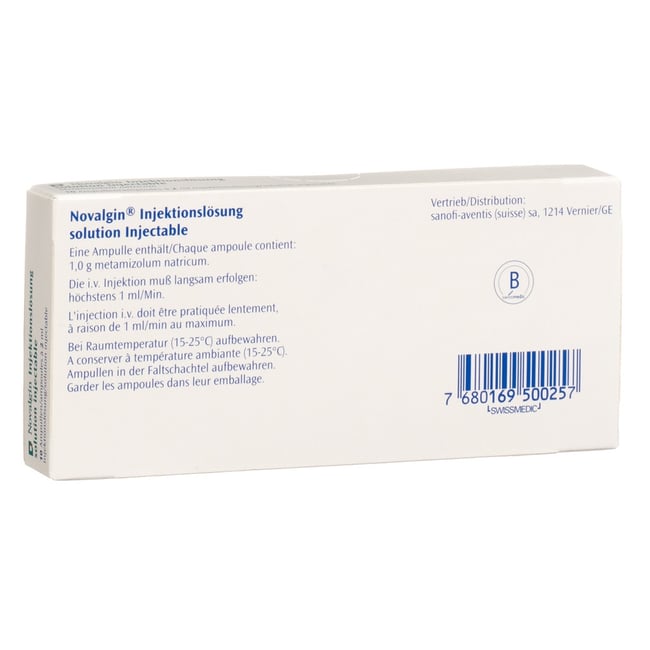 NOVALGIN Inj Lös 1 g/2ml i.m./i.v Amp 2 ml | Coop Vitality Apotheke