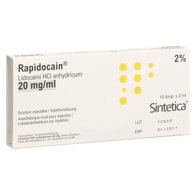 RAPIDOCAIN Inj Lös 40 mg/2ml ohne Konservierungsmittel Amp 2 ml | Coop ...