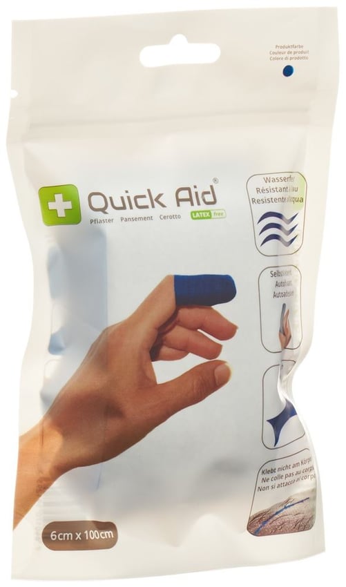 Quick Aid Pflaster 6x100cm Latexfrei blau Btl 1 Stk | Coop Vitality Apotheke