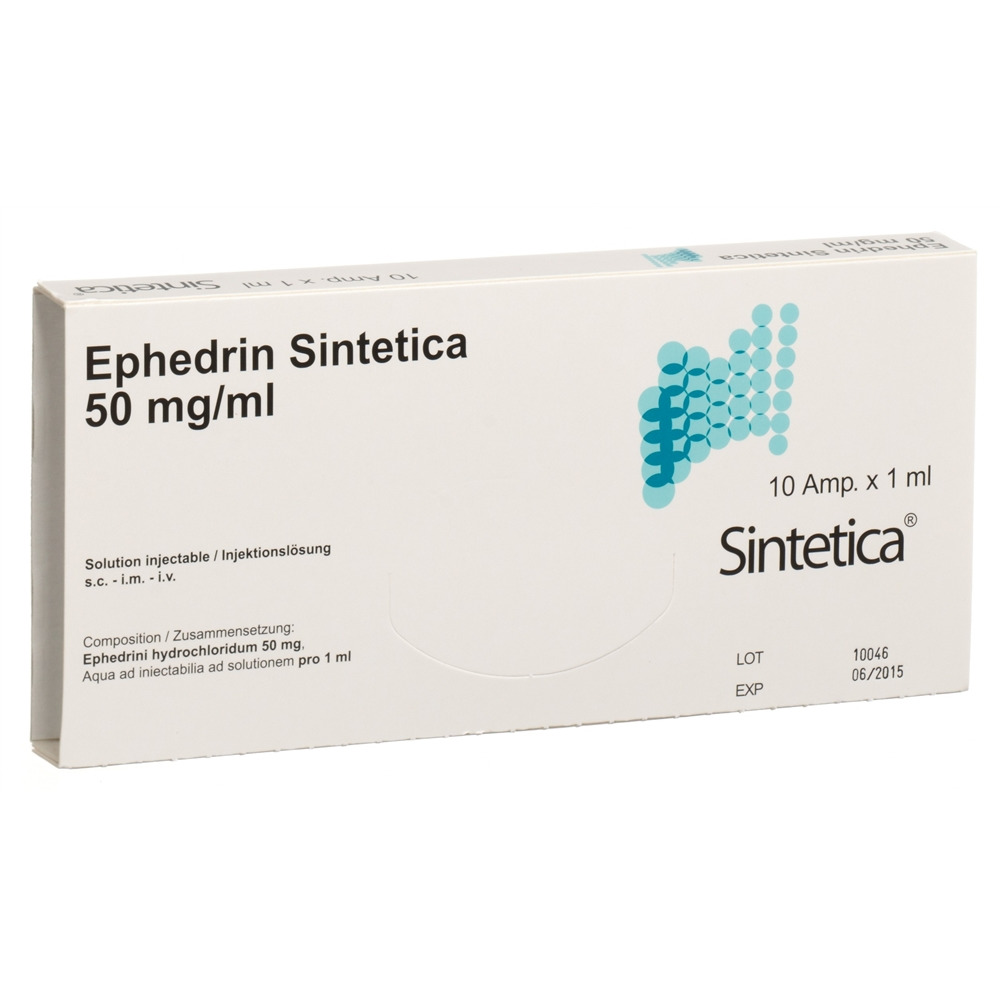 EPHEDRINE Sintetica sol inj 50 mg/ml ampoule amp 1 ml | Pharmacie Coop ...