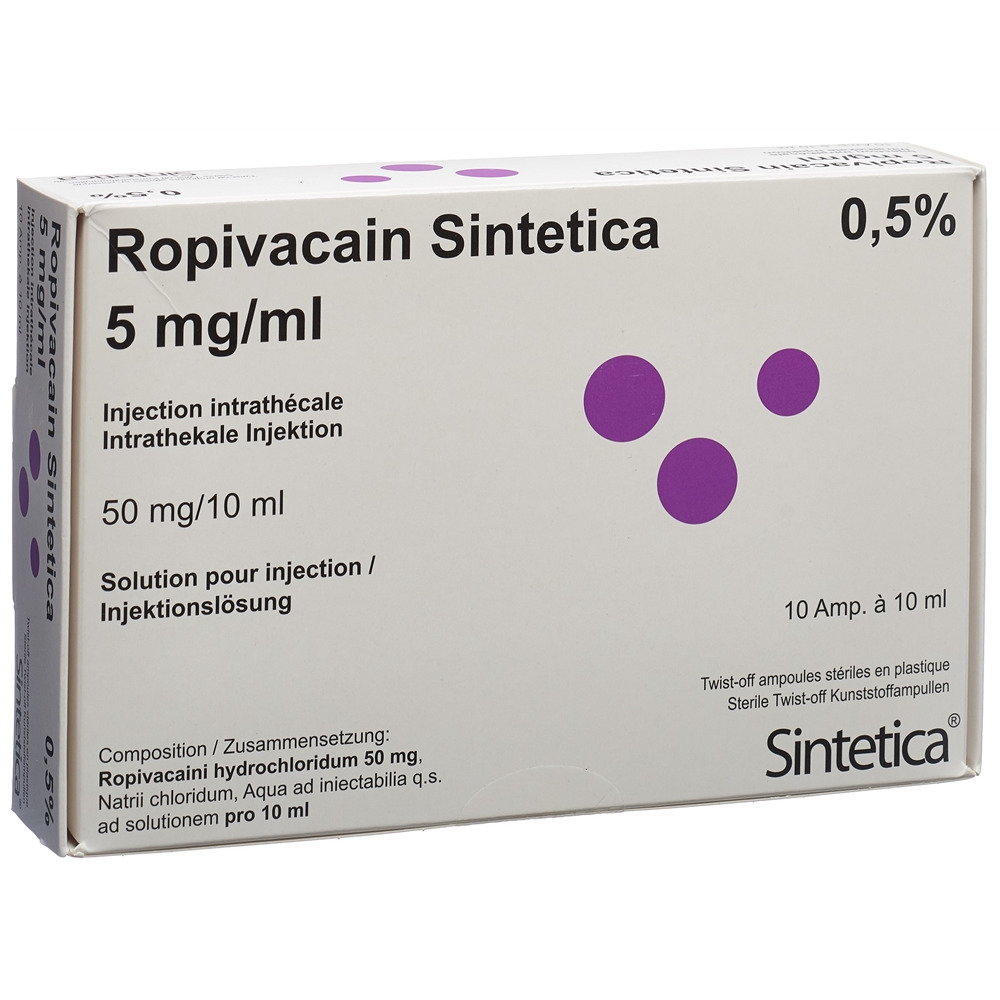 ROPIVACAINE Sintetica Inj Lös 5 mg/ml 10ml Ampullen Amp 10 Stk | Coop ...